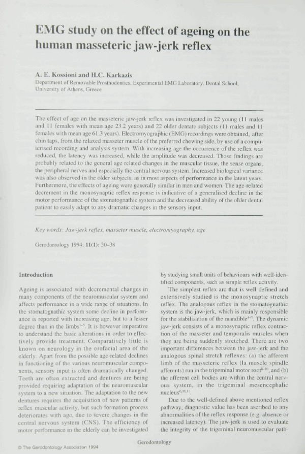 (PDF) EMG study on the effect of ageing on the human masseteric jaw ...