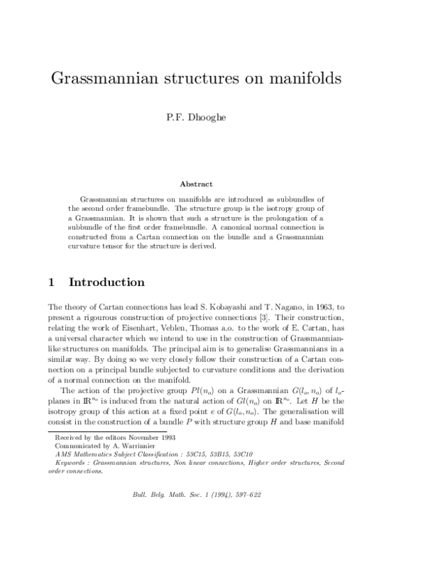 (PDF) Grassmannian structures on manifolds