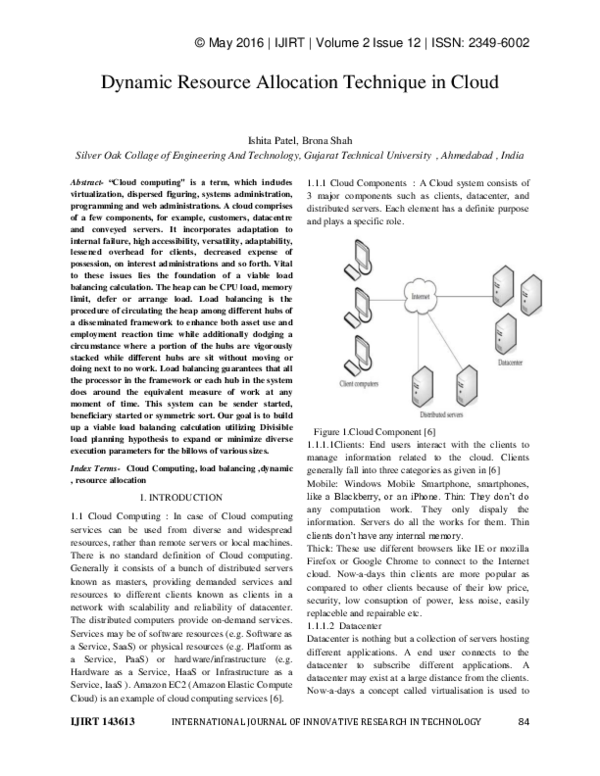 (PDF) Dynamic Resource Allocation Technique in Cloud