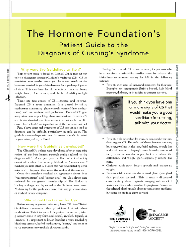 (PDF) Patient Guide to the Diagnosis of Cushing's Syndrome