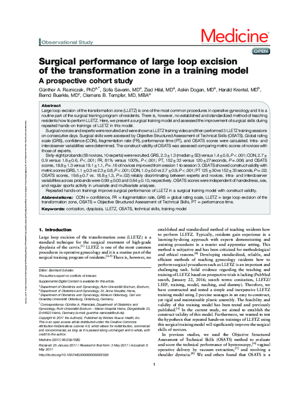(PDF) Surgical performance of large loop excision of the transformation ...