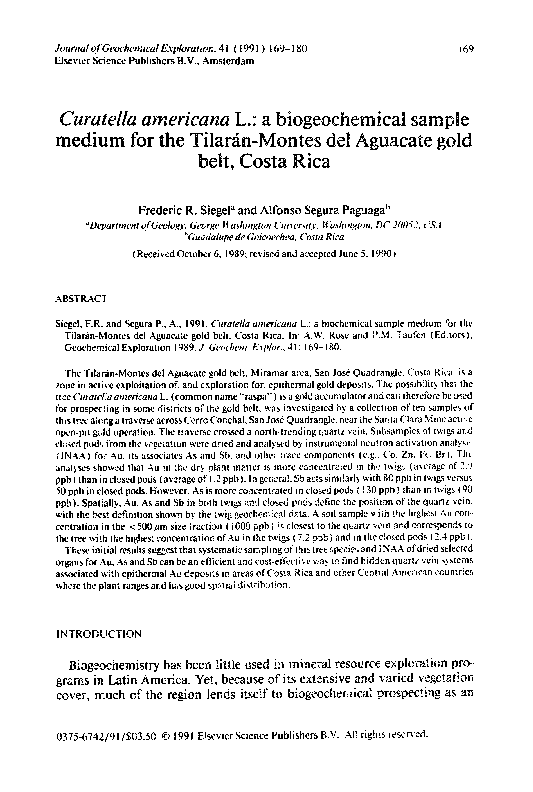 (PDF) Curatella americana L.: a biogeochemical sample medium for the ...