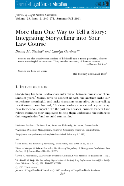 (PDF) More than One Way to Tell a Story: Integrating Storytelling into ...