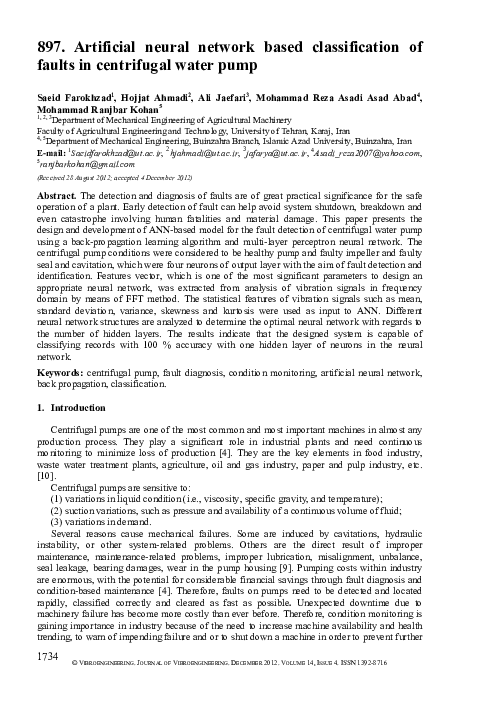 (PDF) ANN Fault Detection in Centrifugal Pumps