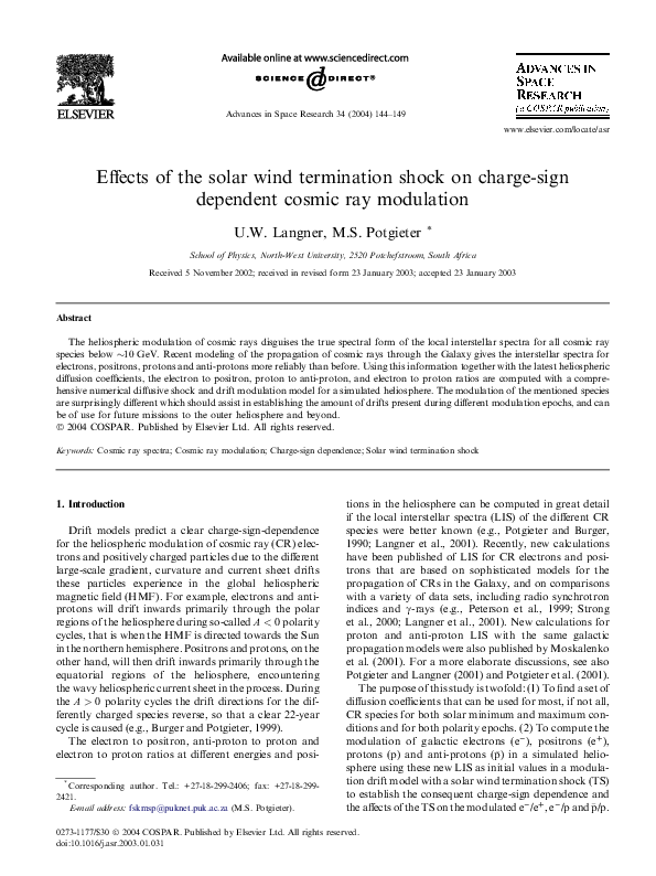 (PDF) Effects of the solar wind termination shock on charge-sign ...