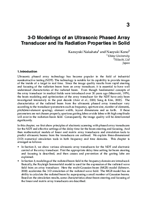 (PDF) 3-D Modelings of an Ultrasonic Phased Array Transducer and Its ...