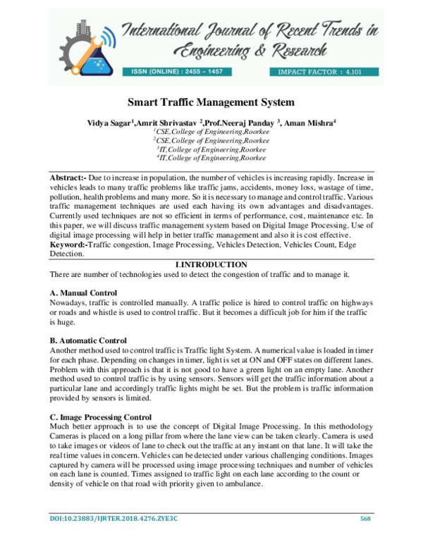(PDF) Smart Traffic Management System