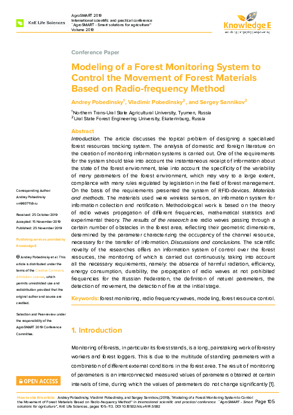 (PDF) Modeling of a Forest Monitoring System to Control the Movement of ...