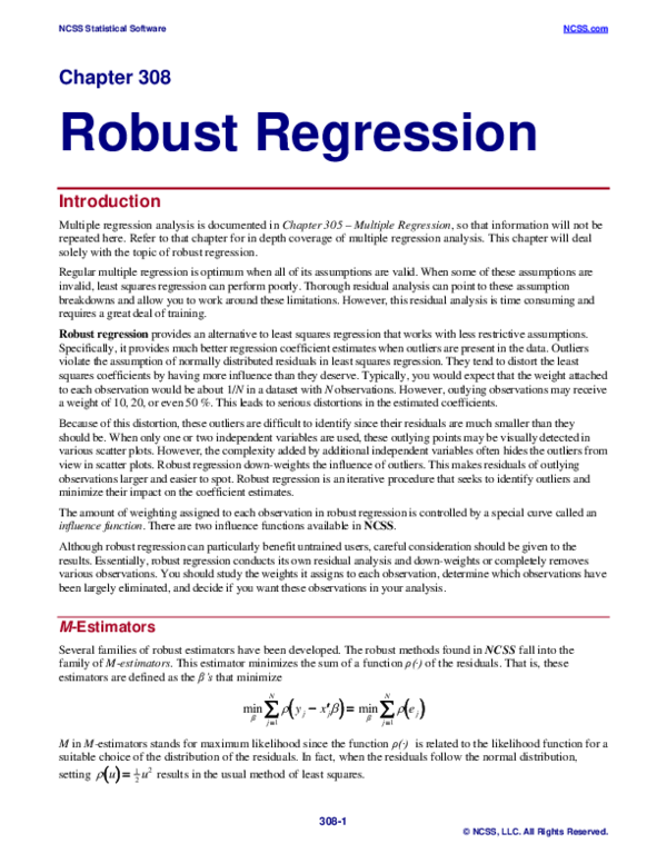 (PDF) Robust Regression