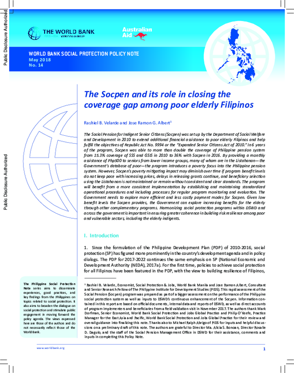 (PDF) The Socpen and Its Role in Closing the Coverage Gap Among Poor ...