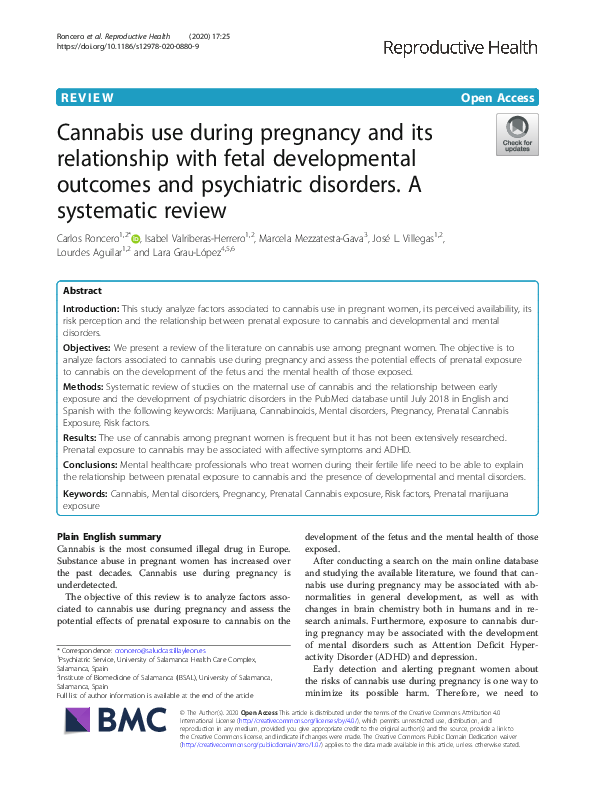 (PDF) Cannabis use during pregnancy and its relationship with fetal ...