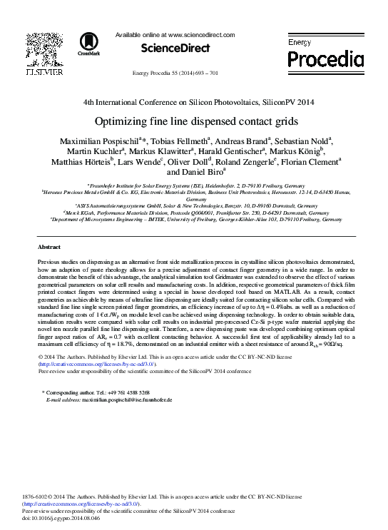 (PDF) Optimizing Fine Line Dispensed Contact Grids