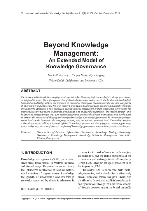 (PDF) Beyond Knowledge Management