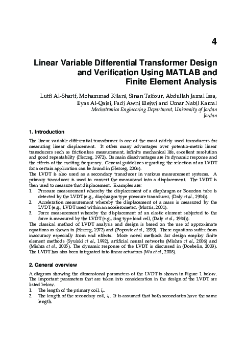 Pdf Linear Variable Differential Transformer Design And Verification