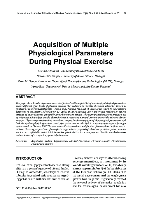 (PDF) Acquisition of Multiple Physiological Parameters During Physical ...