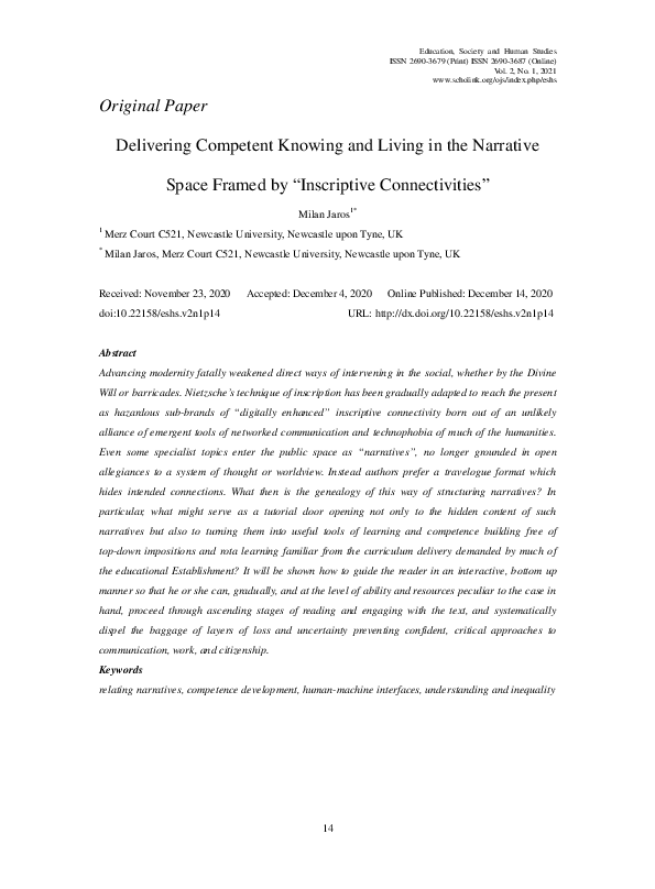 (PDF) Delivering Competent Knowing and Living in the Narrative Space ...