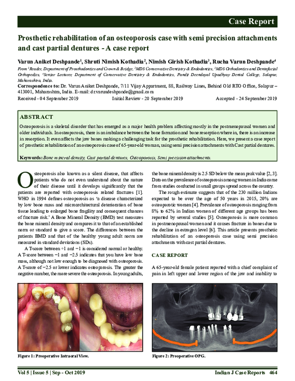 (PDF) Prosthetic Rehabilitation of an Osteoporosis Case with Semi ...