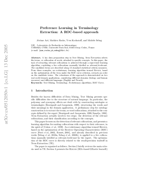 (PDF) Preference Learning in Terminology Extraction: A ROC-based approach