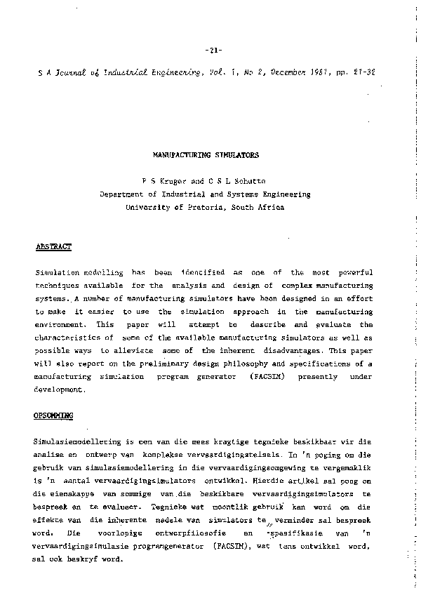 (PDF) Manufacturing Simulators