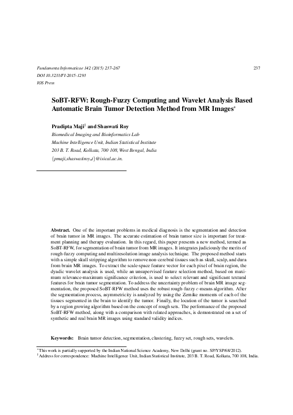 (PDF) SoBT-RFW: Rough-Fuzzy Computing and Wavelet Analysis Based ...