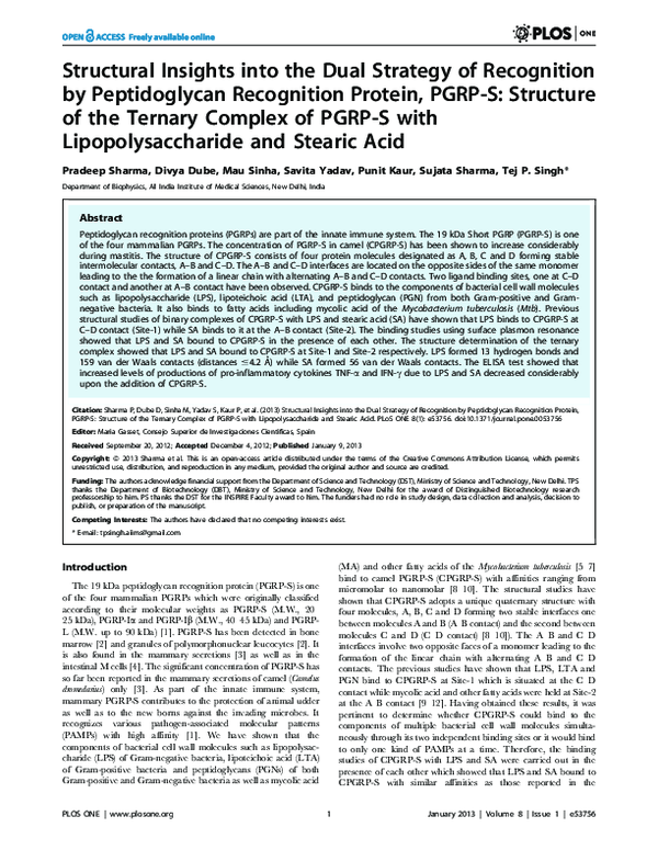 (PDF) Structural Insights into the Dual Strategy of Recognition by ...