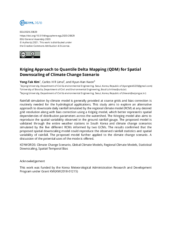 (PDF) Kriging Approach to Quantile Delta Mapping (QDM) for Spatial ...