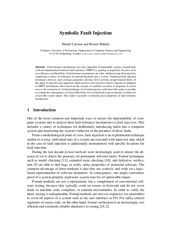 (PDF) Symbolic fault injection