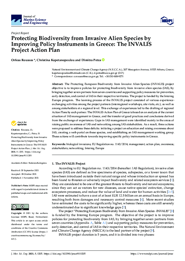 (PDF) Protecting Biodiversity from Invasive Alien Species by Improving ...