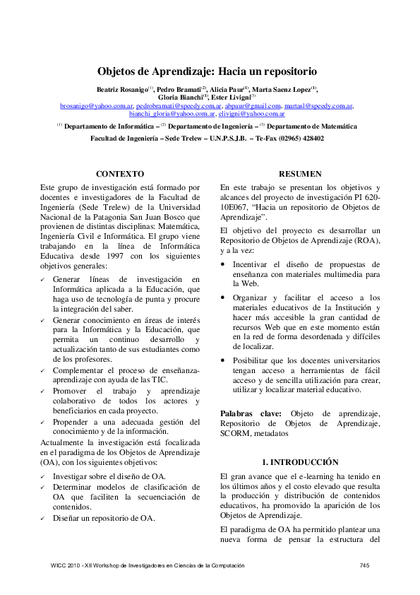 (PDF) Objetos de aprendizaje: Hacia un repositorio