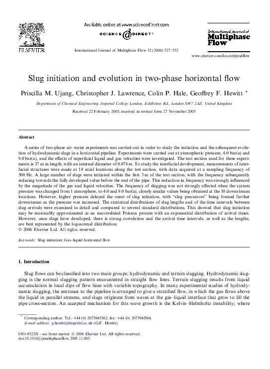 (PDF) Slug initiation and evolution in two-phase horizontal flow