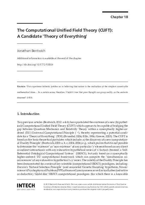 (PDF) The Computational Unified Field Theory (CUFT): A Candidate ...