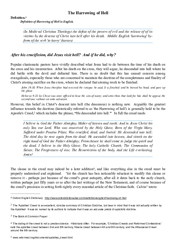 (PDF) The Harrowing of Hell