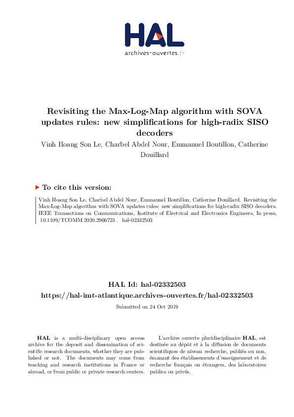 (PDF) Revisiting the Max-Log-Map algorithm with SOVA update rules: new simplifications for high ...