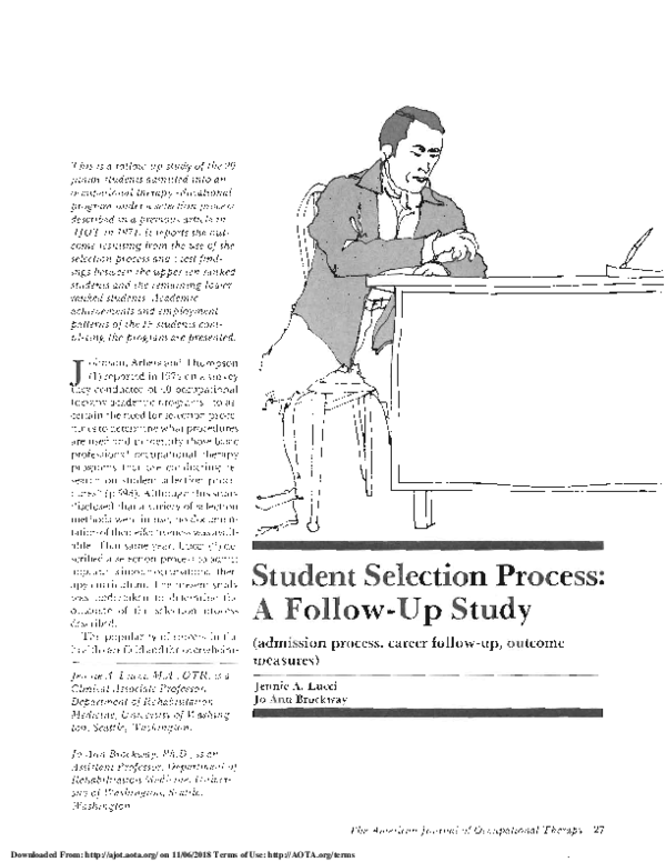 (PDF) Student Selection Process: A Follow-Up Study