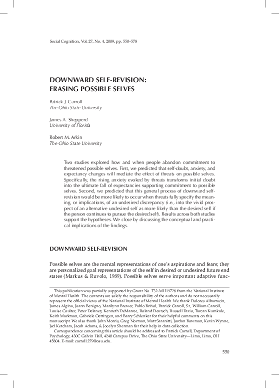 (PDF) Downward Self-Revision: Erasing Possible Selves