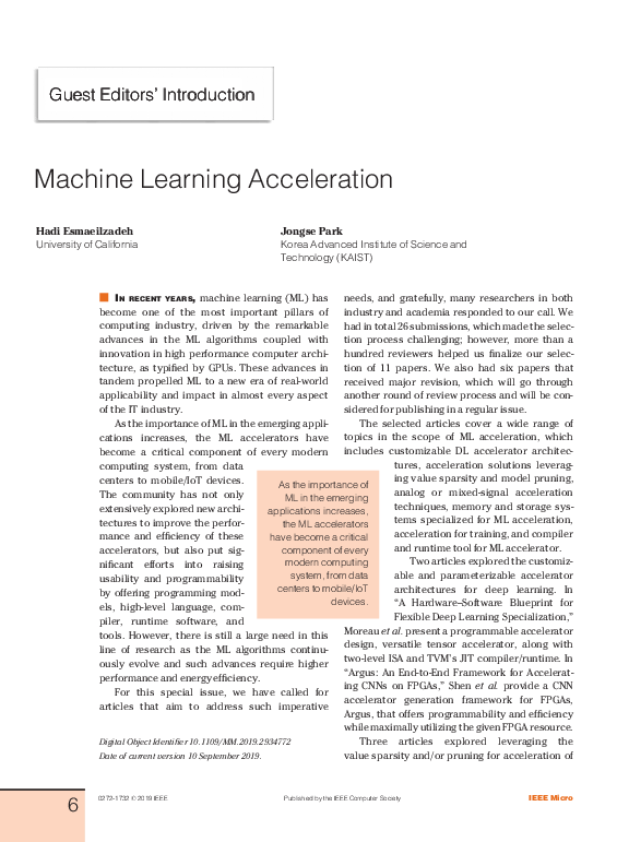 (PDF) Machine Learning Acceleration