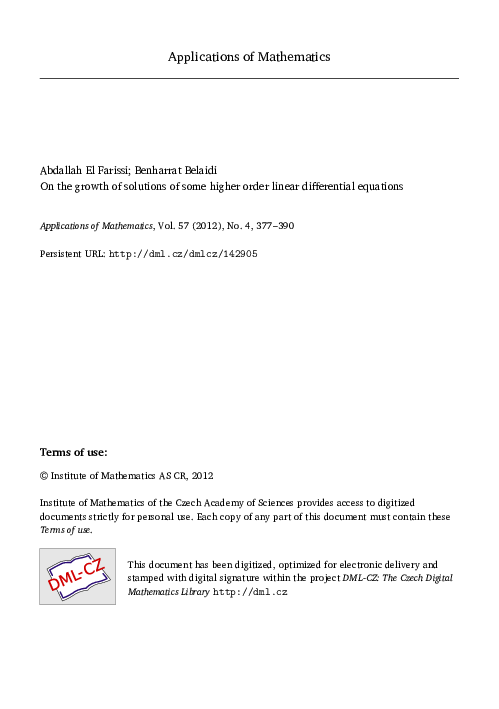 (PDF) Applications of Mathematics