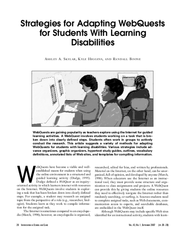 (PDF) Strategies for adapting webquests for students with learning disabilities