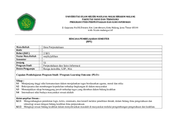 (PDF) SKB CPNS 2021 - RPS Ilmu Perpustakaan