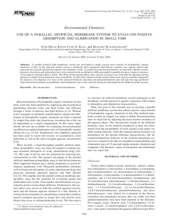 (PDF) Use of a Parallel Artificial Membrane System to Evaluate Passive ...