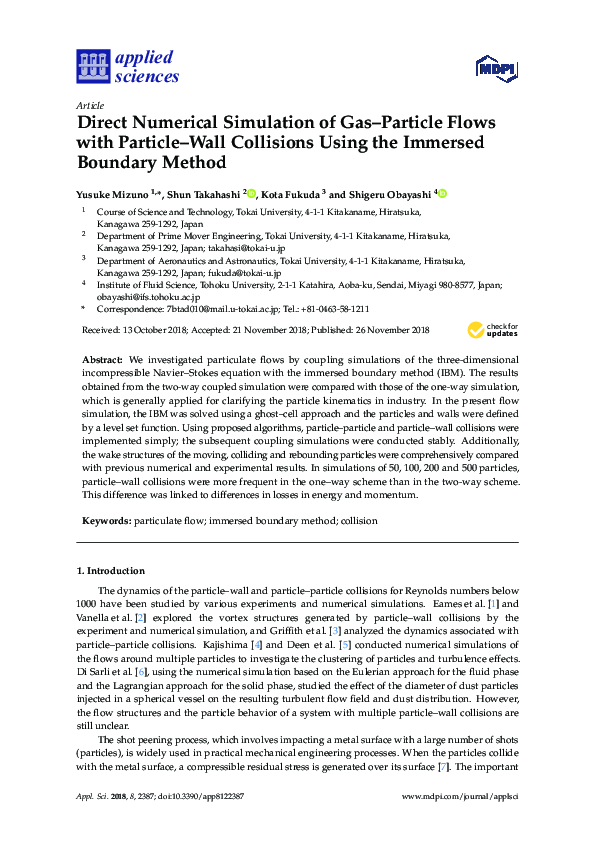 (PDF) Direct Numerical Simulation of Gas–Particle Flows with Particle–Wall Collisions Using the ...