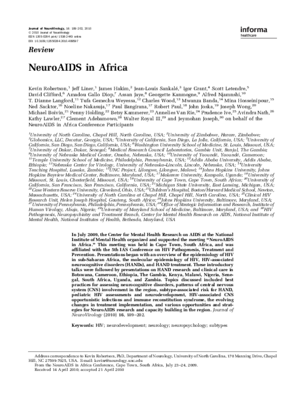 (PDF) NeuroAIDS in Africa | Avi Nath - Academia.edu