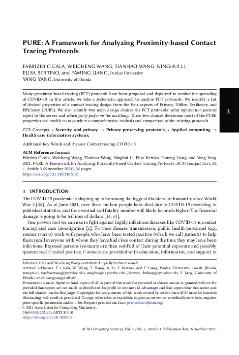 (PDF) PURE: A Framework for Analyzing Proximity-based Contact Tracing ...