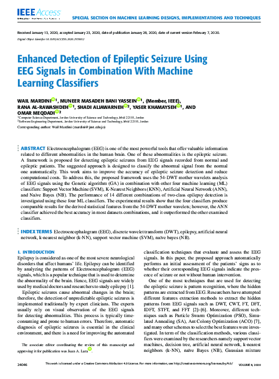 (PDF) Enhanced Detection of Epileptic Seizure Using EEG Signals in Combination With Machine ...