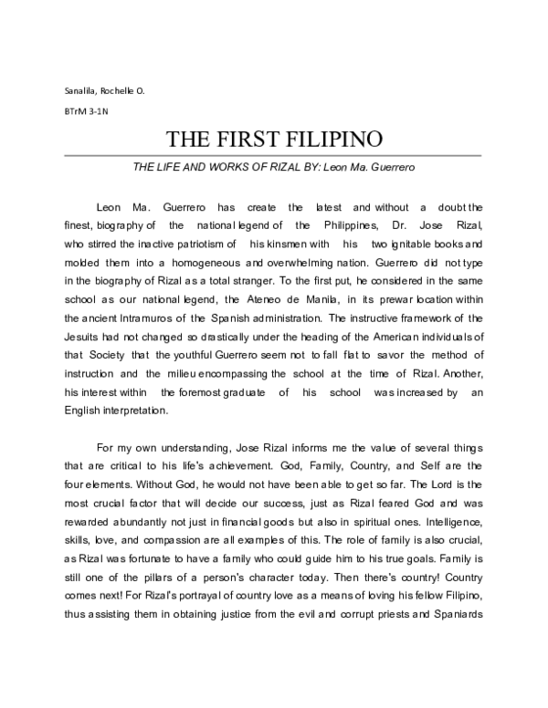 (DOC) THE FIRST FILIPINO: