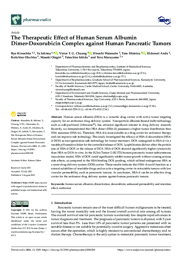 (PDF) The Therapeutic Effect of Human Serum Albumin Dimer-Doxorubicin ...