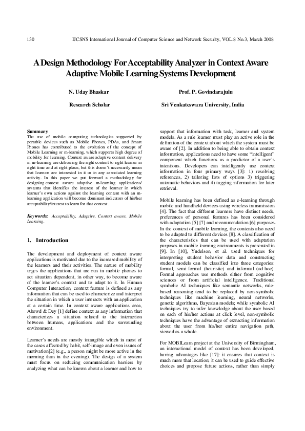 (PDF) A Design Methodology For Acceptability Analyzer in Context Aware Adaptive Mobile Learning ...