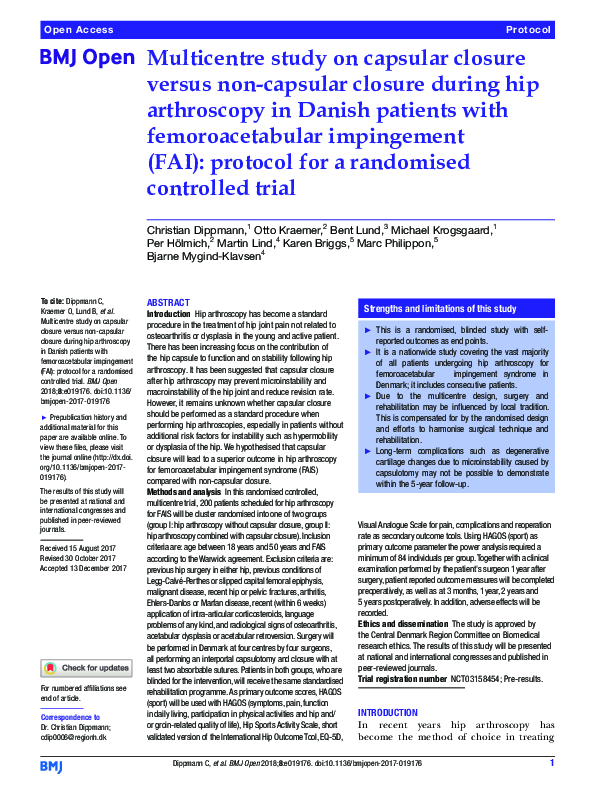 (PDF) Multicentre study on capsular closure versus non-capsular closure ...
