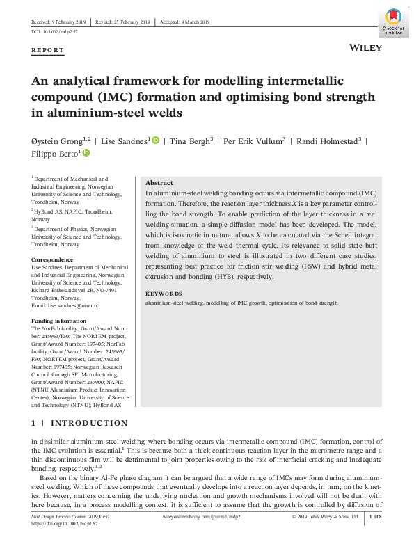 (PDF) An analytical framework for modelling intermetallic compound (IMC ...