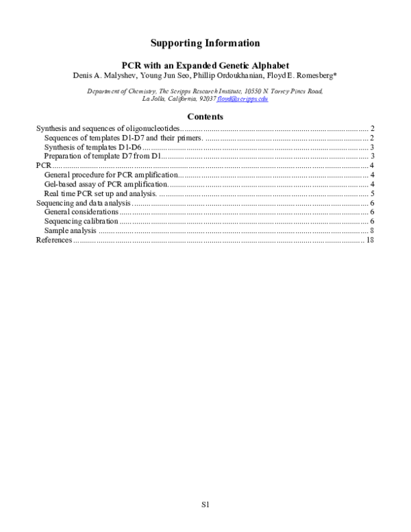 (PDF) PCR with an Expanded Genetic Alphabet